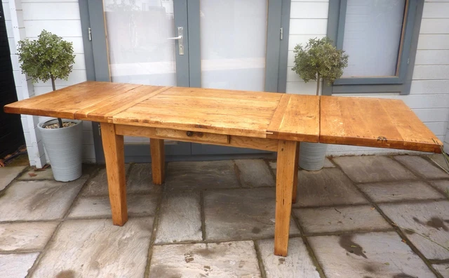 ANTIX SOLID FRENCH Oak Double Extending Rustic Farmhouse Dining Kitchen ...