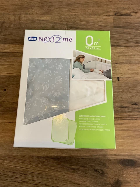 CHICCO NEXT2ME SHEETS (pack of 2), Grey Fox | 100% soft cotton £10.80 ...