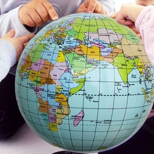 WORLD GLOBE EARTH Map Kid Teaching Geography Map Beach Ball Toy ...