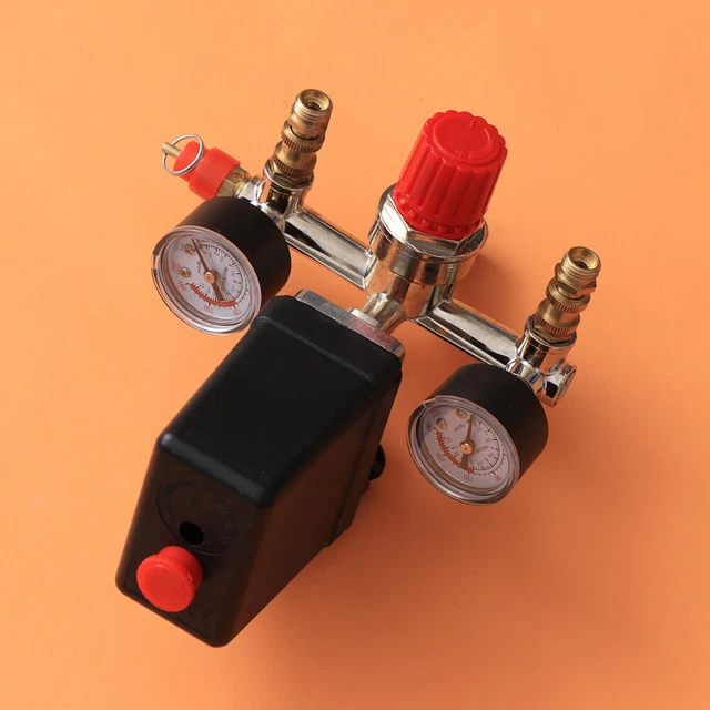 COMPRESOR DE AIRE Manómetro Bomba Regulador de Presión Accesorios Válvula Reductora EUR 29,60 ...