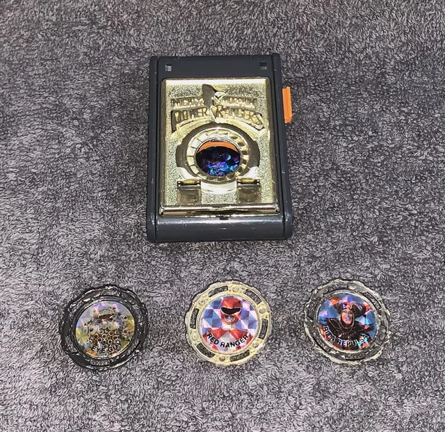 VINTAGE MMPR / Power Rangers Bandai 1993 Communicator Spin Fighter + 3 ...