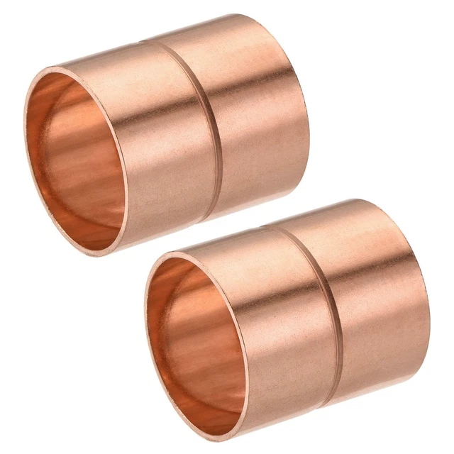 COPPER PIPE COUPLING 32mm Straight Connecting Adapter for Plumbing 2Pcs ...