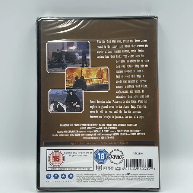 FRANK & JESSE [DVD] Rob Lowe • Bill Paxton • Randy Travis • Uk R2 • New ...