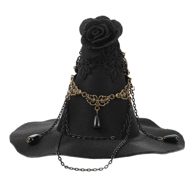 SET OF 2 Black Witch Costume Accessory Wizard Hat Clips for Halloween £ ...