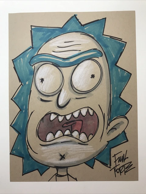 ORIGINAL RICK SANCHEZ Rick And Morty comic art drawings By Frank Forte ...