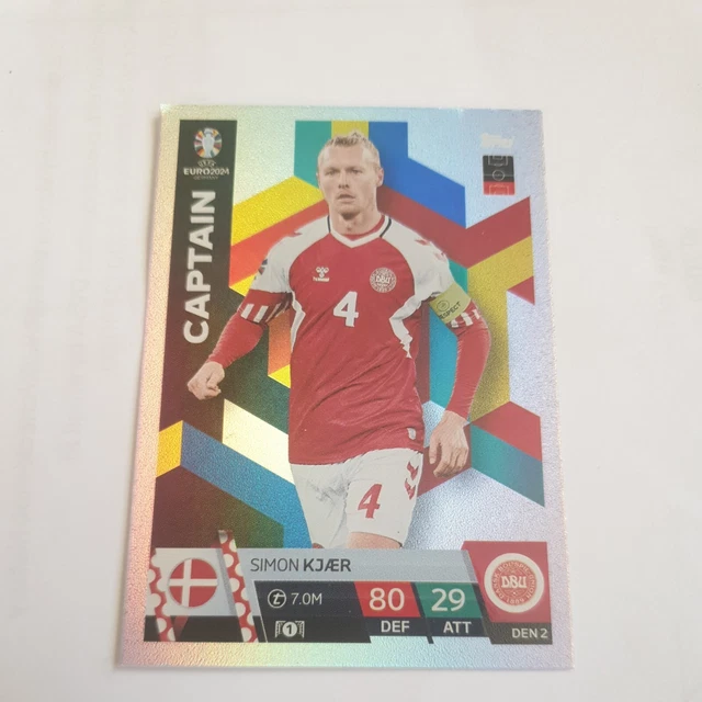 MATCH ATTAX UEFA Euro Germany 2024 Simon Kjaer Denmark Captain £1.00 ...