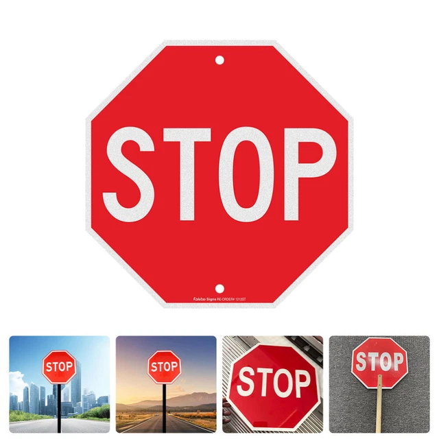 STOP SIGN BOARD Traffic Warning Reflective Safety Light Decor Child £15 ...