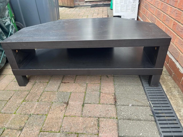 CORNER TV STAND unit cabinet black Ikea Lack 100cm x 55cm storage for bluray etc 20.00 PicClick UK