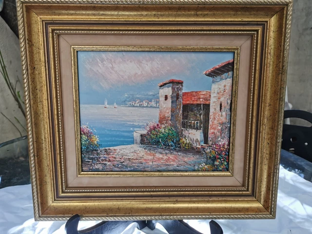 HUILE SUR TOILE ancienne marine encadrer ROMANO Rossini(1886 - 1951 ...