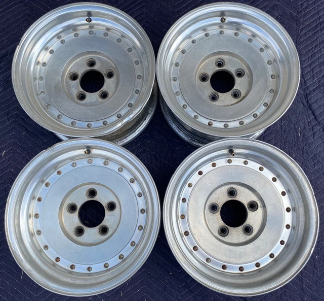 (4) VINTAGE 15& Enkei JDM Wheels 15x7 Rims 5x4.75" Chevy Pontiac GM ...