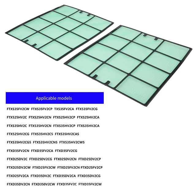 FOR DAIKIN AIR Filter 2PCS Set for FTXH35 FTXD35 25FV2C Cooling Systems ...