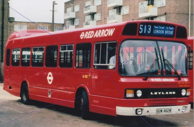 BUS PHOTO RED Arrow Bus Pic Ls462 Photograph London Transport Leyland ...