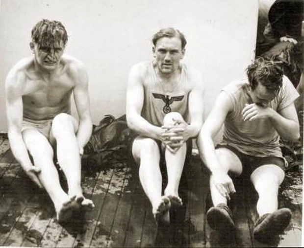 WWII B&W PHOTO German Submariners Captured U Boat POWS Kriegsmarine WW2 ...
