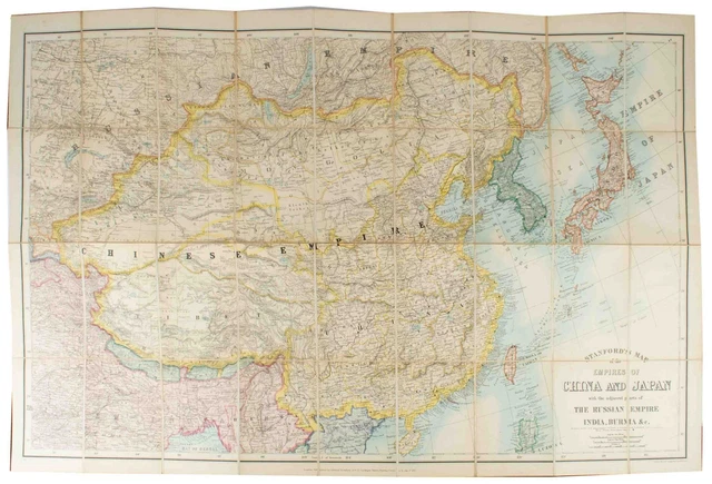 MAP OF EAST ASIA 1900 / Stanford's Map of the Empires of China and ...