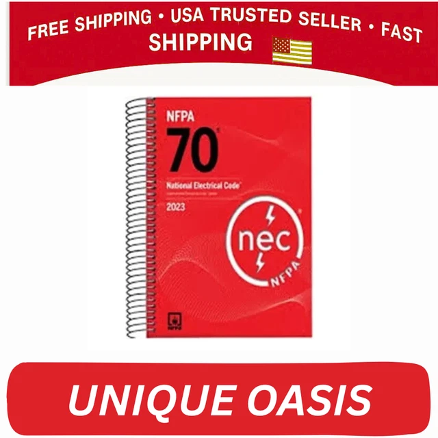 NFPA 70 NATIONAL Electrical Code NEC 2023 Edition Spiral Bound ...