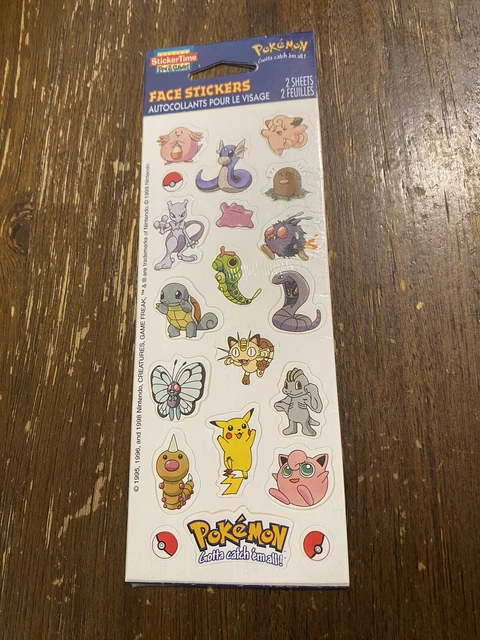 RARE POKÉMON STICKERS 1999 Nintendo 2 Sheets New Sealed Pikachu Poke ...