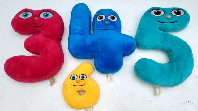 CBEEBIES NUMBERJACKS NUMBERS 3,4, 5, 6 Rare Plush Soft Toy, Excellent ...