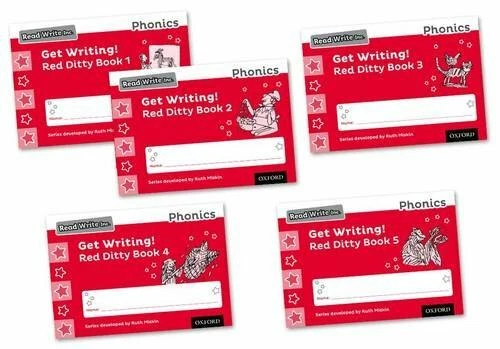 READ WRITE INC. Phonics: Get Writing! Red Ditty Books 1-5 Mixed Pack of ...