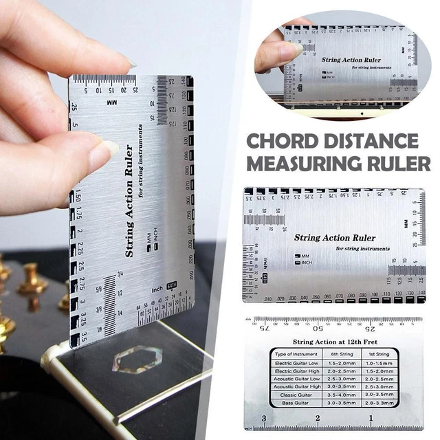 STEEL STRING ACTION Gauge Ruler Guides Setup Measuring Pip For Guitar ...