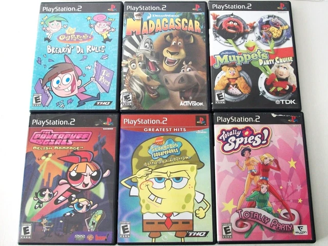 PLAYSTATION 2 KIDS Games Lot SpongeBob Odd Parents Muppets Party ...