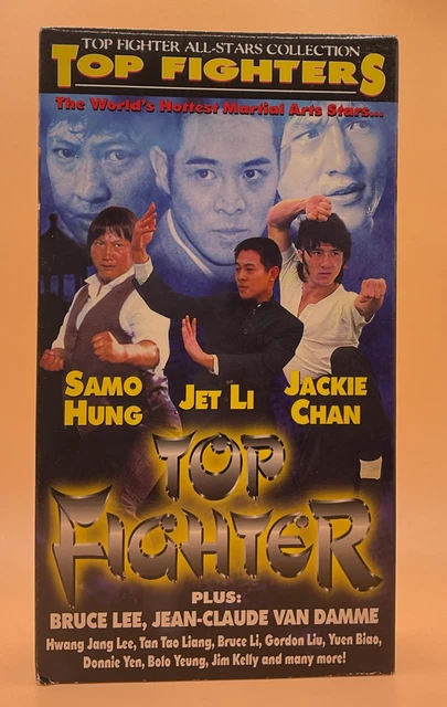 TOP FIGHTERS VHS 1996 Bruce Lee Jackie Chan Jet Li Jean Claude Van ...