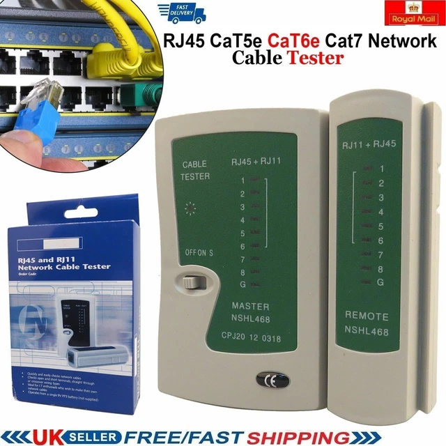 RJ45 NETWORK CAT5E CAT6 RJ11 Cable Tester Ethernet PC LAN Wire Lead ...