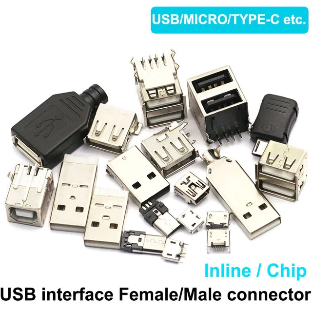 Mini Usb Usb Female Male Type C Interface Square Port Micro Socket A