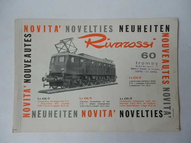 RIVAROSSI TRENO CATALOGO 60 trenino locomotiva 1960 Tromby Udine bis ...