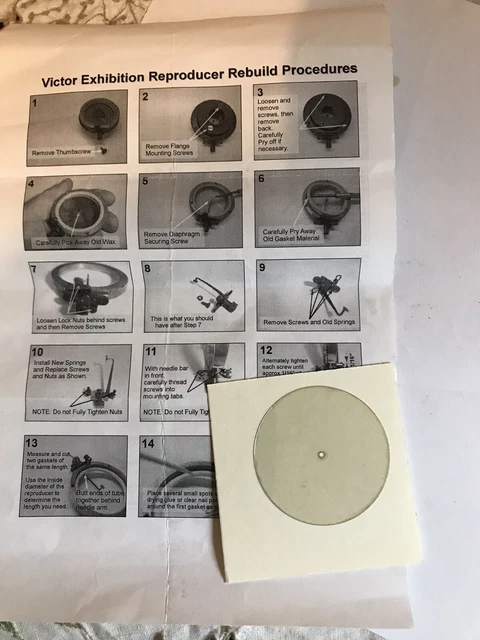 HMV / VICTOR Exhibition Soundbox Diaphragm Mica with Rebuild ...