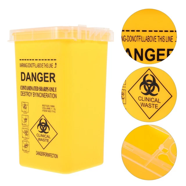 SYRINGE DISPOSAL BOX Small Sharps Container Plastic With Lid 0.26 ...