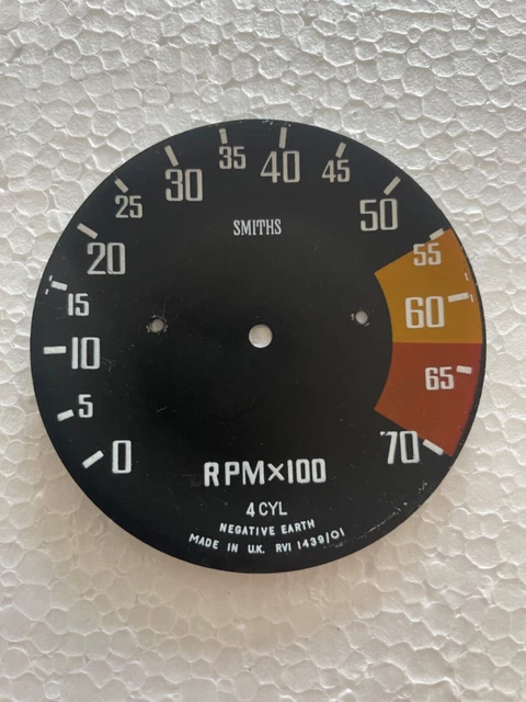 MG MIDGET SMITHS RVI 1439/01 Tachometer Face Plate 1969 - 1974 EUR 22 ...