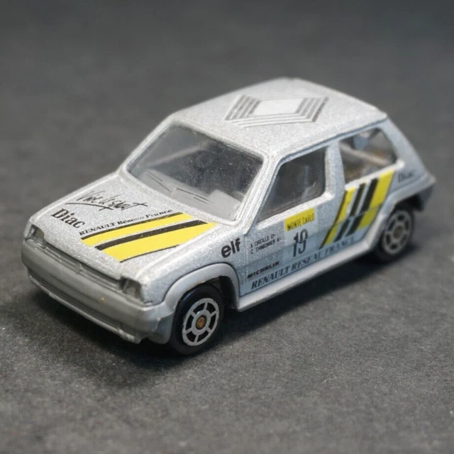 MAJORETTE RENAULT 5 Turbo N205 1985 Silver 1/51 Vintage Diecast Model ...