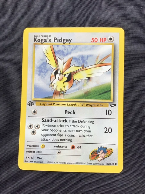 POKEMON CARDS: GYM Challenge 1st Edition Common: Koga's Pidgey 80/132 ...