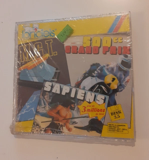RARE DISQUETTE 3,5 " MINT/MIB/ SAPIENS/MGT/GP 500 CC"/LORICIEL Amstrad ...