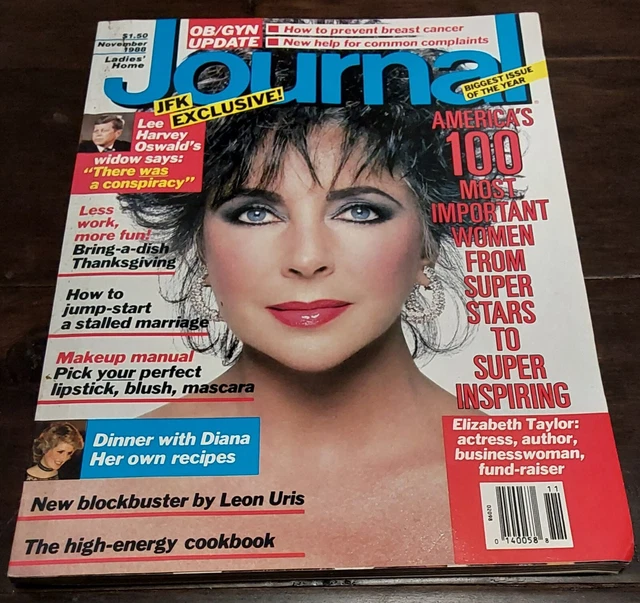 LADIES' HOME JOURNAL magazine November 1988 Elizabeth Taylor JFK Diana ...