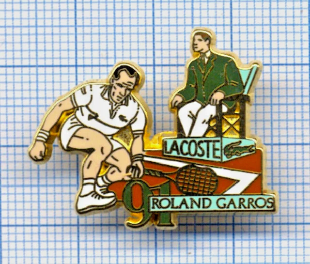 PIN'S ARTHUS BERTRAND PARIS sport LACOSTE Roland GARROS 1991 joueur juge Tennis EUR 17,70 ...