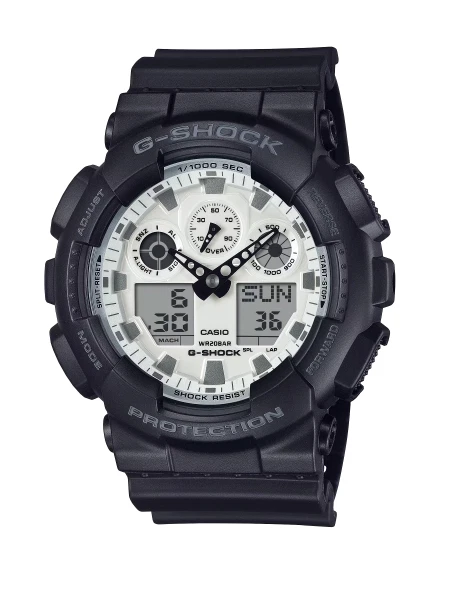 CASIO G-SHOCK ANALOG Digital GA-100 Series White Dial Men's Watch ...