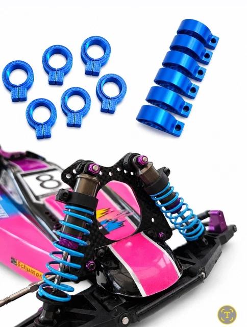 TLRC 12MM SHOCK Spring Clamps In Metalic Blue For Vintage 1/10 RC Cars ...
