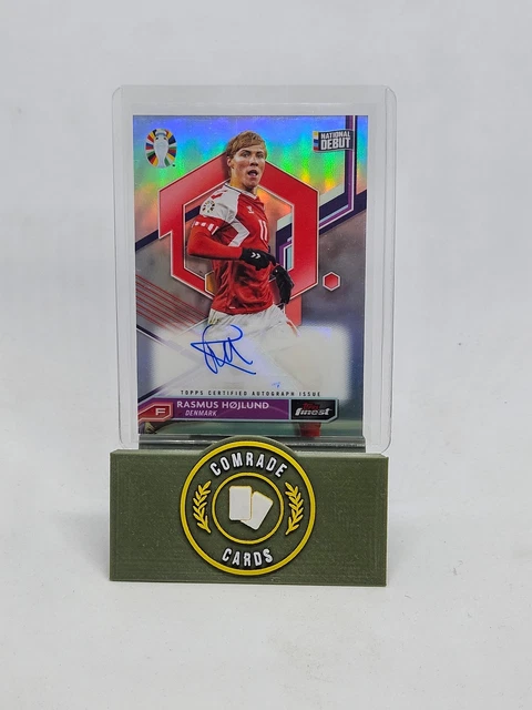 RASMUS HOJLUND (DANIMARCA) Carta Autografata Tops Migliori UEFA Euro ...