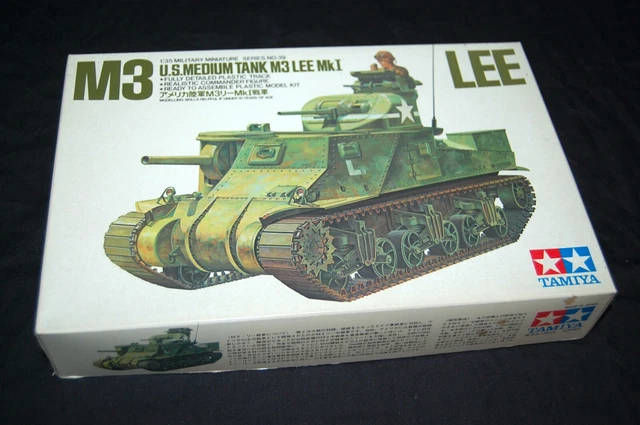 TAMIYA 1/35 SCALE M3 Lee Medium Tank Model Kit 1970s Release £10.50 ...