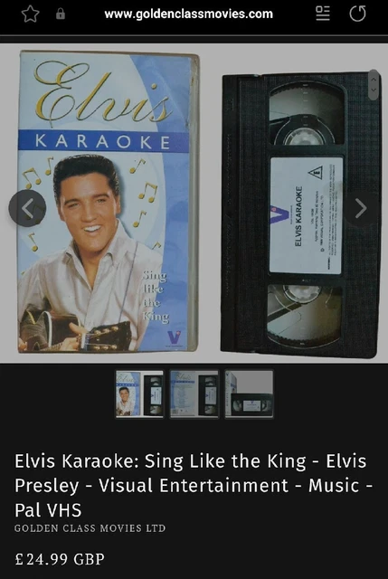 RARE CASSETTE VIDÉO karaoké Elvis chanter une longue musique ...