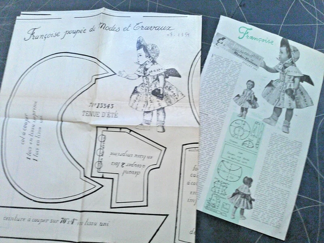 PATRON POUPÉE MODES et travaux NON DECOUPER COMPLET juillet 1954 + page EUR 6,99 - PicClick FR