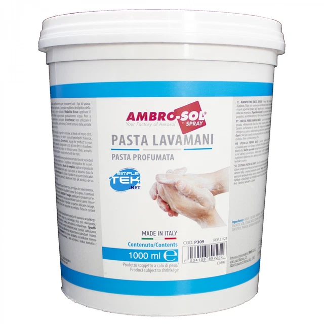 PASTA LAVAMANI SAVON Désinfectant 1LT 1 Litres Détergent Parfumé ...