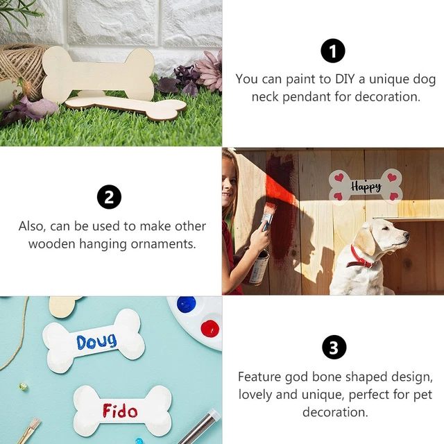 20 PCS DOG Embellishments for Crafts Bone Hanging Decoration Animal ...