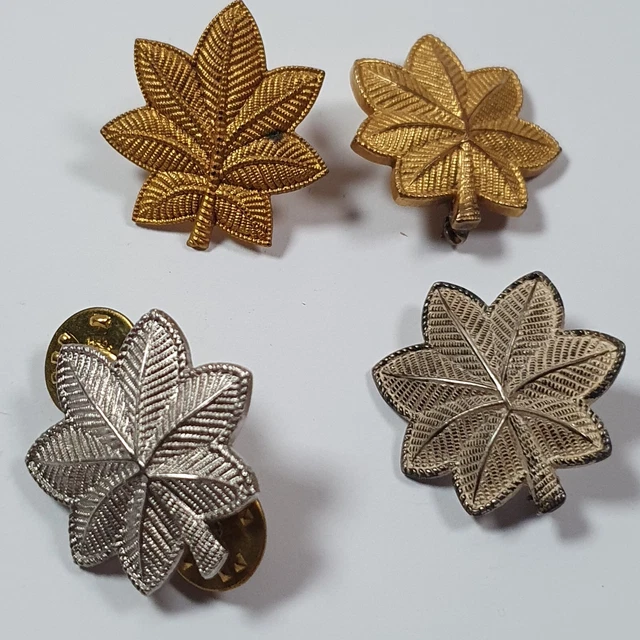 WW2 ERA US Army Lieutenant Colonel & Major Rank Insignia collar badges ...