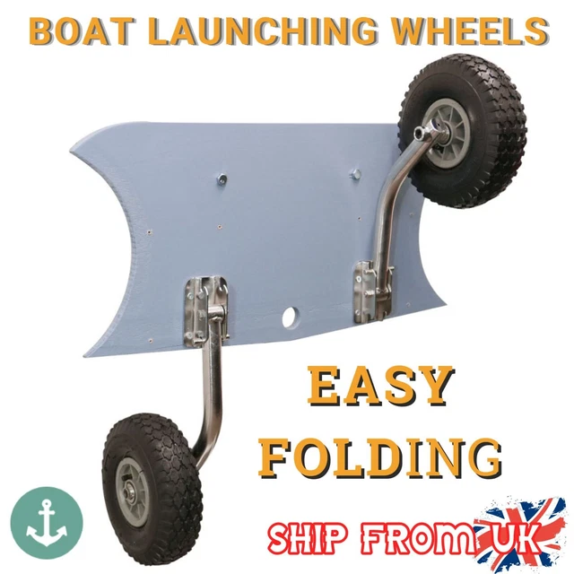 DELUXE BOAT LAUNCHING Wheels Folding System for Inflatable Boat Yacht ...