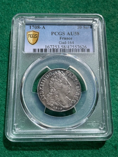 LOUIS XIV 20 Sols aux Insignes 1708 A Paris PCGS AU58 EUR 500,00 - PicClick FR