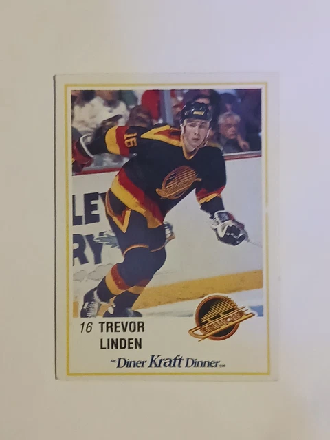 1989-90 KRAFT DINNER NHL #42 Trevor Linden ROOKIE CARD RARE Vancouver ...
