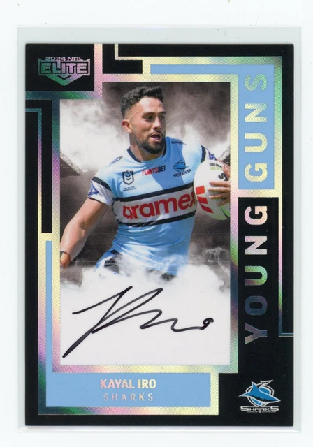 2024 ELITE KAYAL Iro (Sharks) Young Guns Signature NRL Card. $110.00 ...