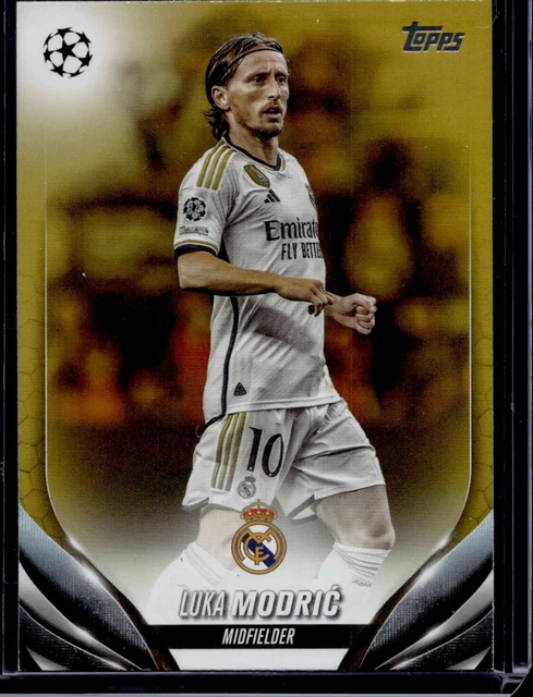 2023-24 TOPPS UEFA Champions League Calcio Luka Modric #5 Lamina d'oro ...